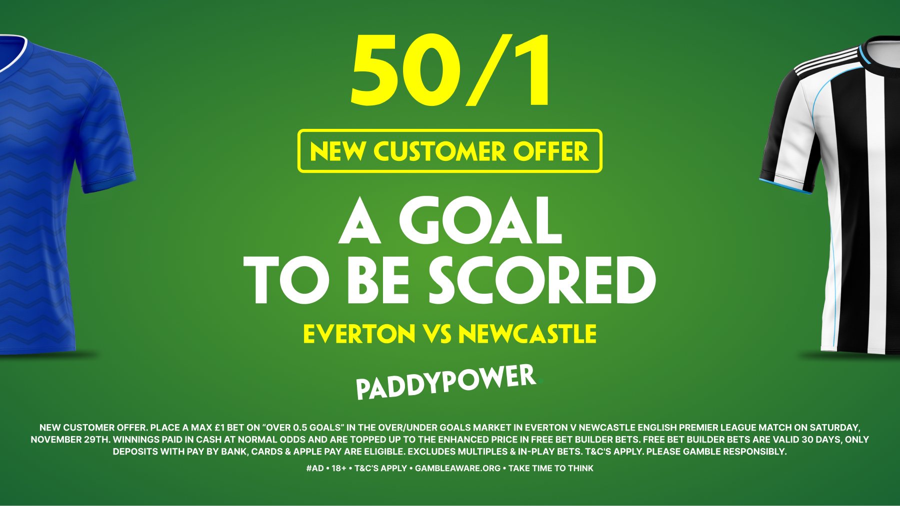 50/1 A Goal to be Scored in Everton vs Newcastle! Paddy Power Sign Up ...