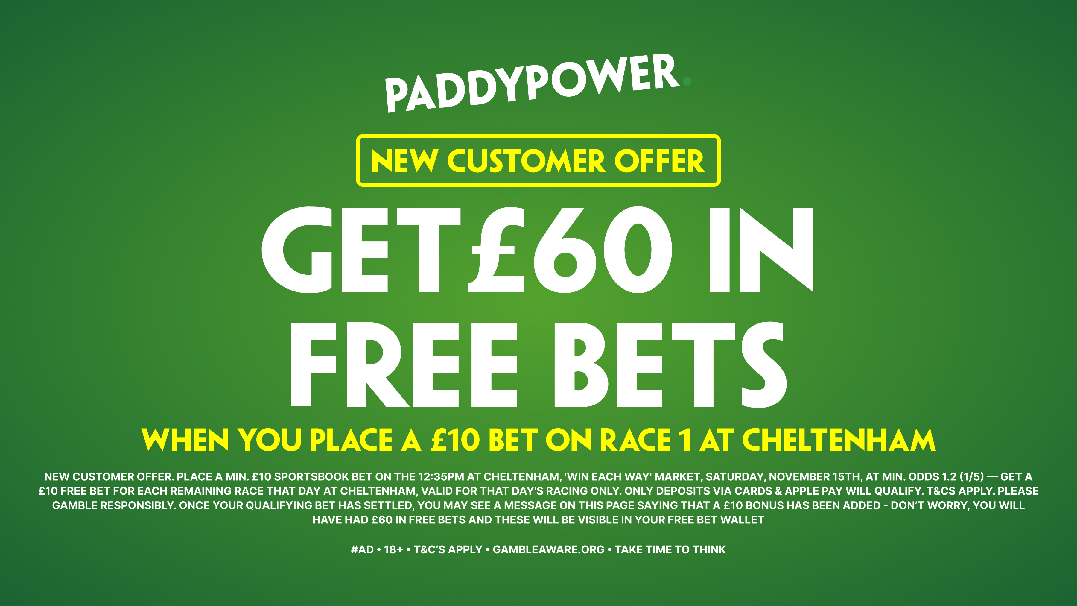 Paddy Power Sign Up Offer: Get £60 in Free Bets for Day One Of The ...