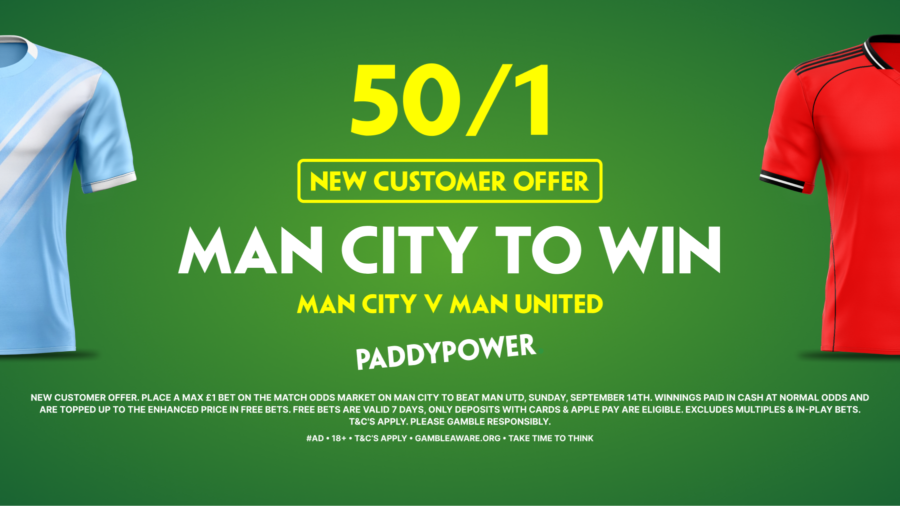Paddy Power Sign Up Offer: 50/1 Man City or 80/1 Man Utd To Win ...